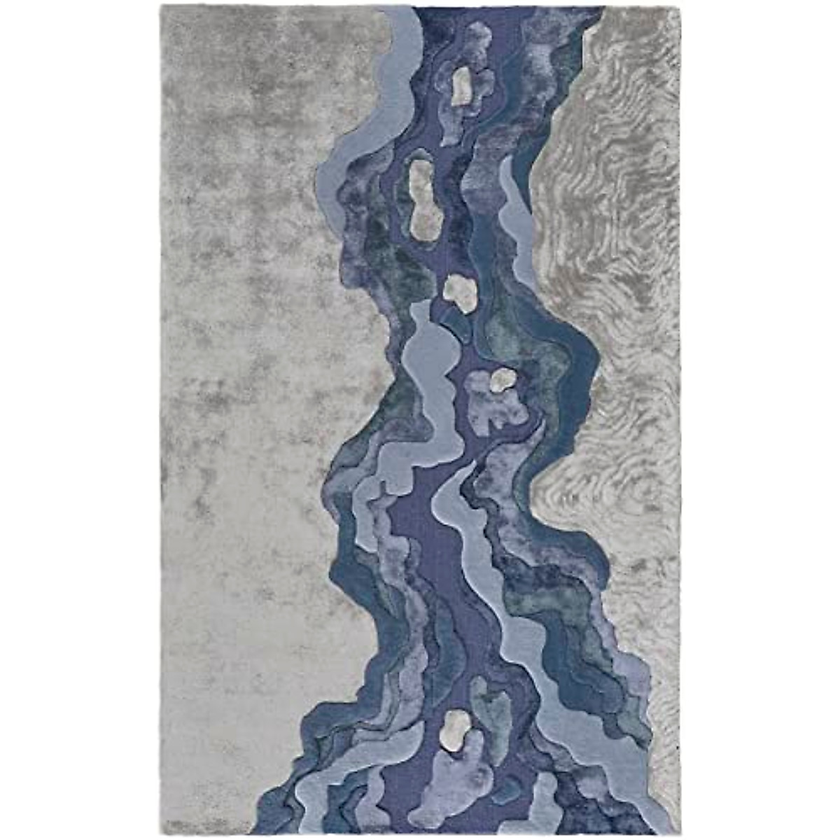 Feizy Serrano Modern Viscose Rug, Blue/Gray, 8' x 10' Area Rug