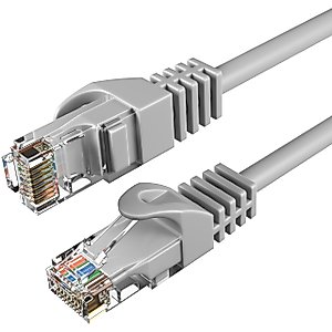 Cables Direct Online Cat6 15FT Network Ethernet Patch Cable, 550Mhz Internet Wire, Compatible with PC, Laptop, Modem, Router, TVs, Printer Cord, Consoles for Home and Office, Gray
