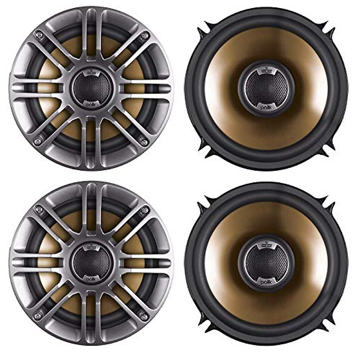 4X Polk Audio DB521 5.25 Inch Coaxial Marine Boat Yacht Boat Car Audio Stereo Speaker (2 Pairs)