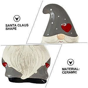 LABRIMP Santa Claus Plate Nativity Decor Plate for Santa Cookies Vegetable Tray Platter Dessert Dish Tray Christmas Party Plate Ceramic Serving Tray Party Serving Plate Creative Plate 1 PC