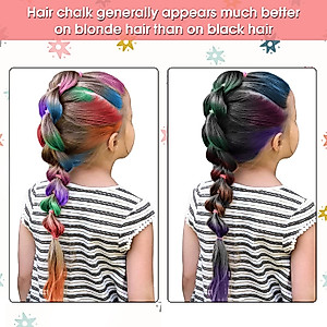 New Hair Chalk Comb for Girls and Kids with light hair, Washable Temporary Hair Color Dye for Kids Ages 5 6 7 8 9 10+ Birthday Party Gift Cosplay DIY, Christmas, Halloween