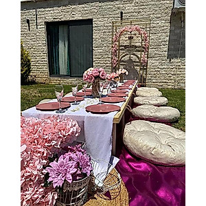 Kids party table,Wood table (30"W x 90"L x13"H) boho table, wooden table, low foldable table,low table, boho picnic table,large garden table (Natural Wood) FOR 13 PERSON
