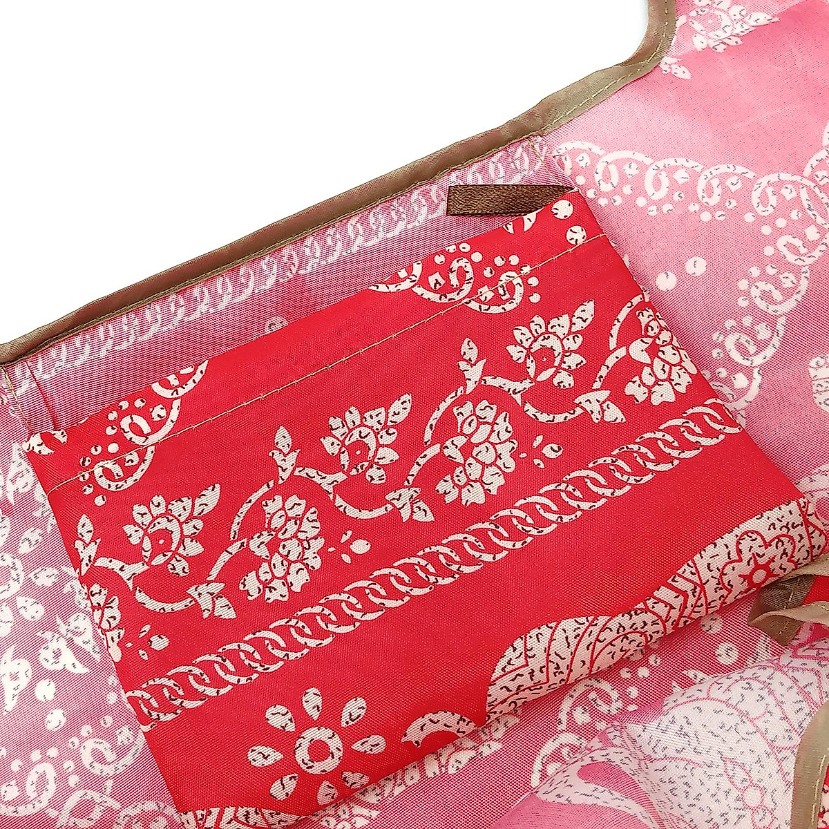 allydrew Large Foldable Tote Nylon Reusable Grocery Bags, Regal Elephants