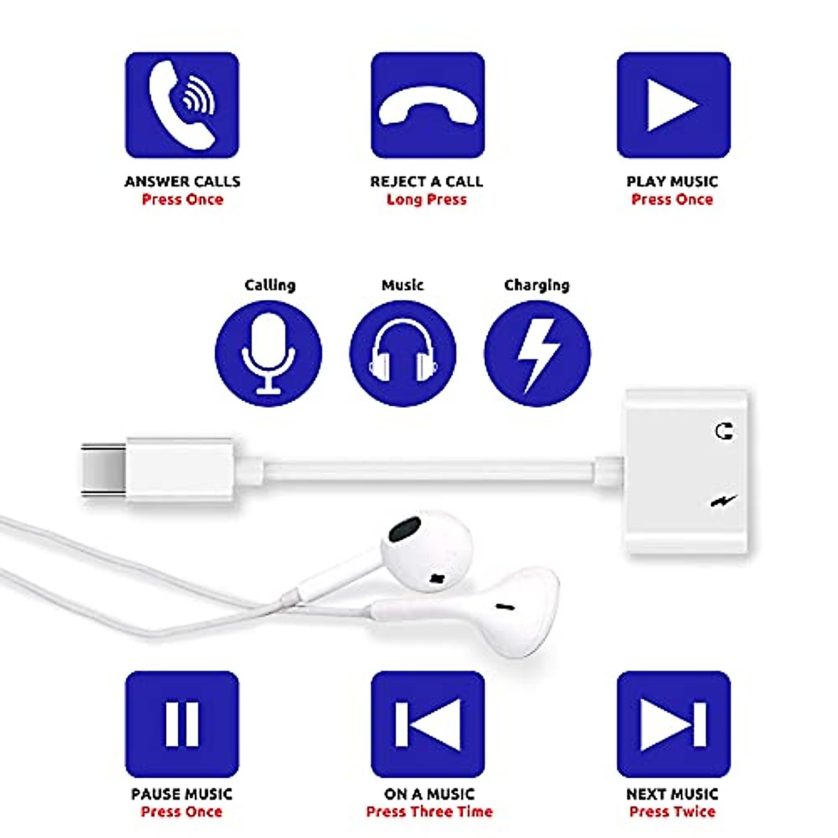 Volt Plus Tech USB C to 3.5mm Headphone Jack Audio Aux & C-Type Fast Charging Adapter Compatible with Your Samsung SM-G988and Many More Devices with C-Port