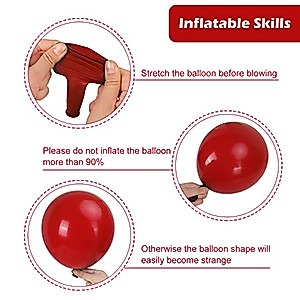 RUBFAC 87pcs Ruby Red Party Balloons Different Sizes 18 12 10 5 Inches for Garland Arch, Premium Red Latex Balloons for Birthday Party Wedding Baby Shower Christmas Decorations
