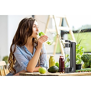 Fizzpod Home Soda Maker Sparkling Water Carbonator With 3 Bottles and 2 Bottle Brushes (Silver)