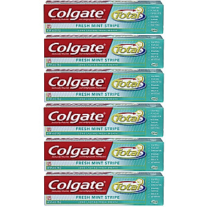 Colgate Total Fresh Mint Stripe Gel Toothpaste - 6 ounce (6 Pack)