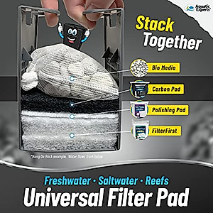 Aquatic Experts Aquarium Carbon Pad - Activated Carbon Filter Pad - Cut to Fit Carbon Infused Filter Pad for Crystal Clear Fish Tank and Ponds - Carbon Filter Pads for Aquarium - 10.5" x 36"