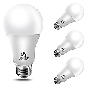 Energetic 100W Equivalent, A19 LED Light Bulb, Warm White 3000K, E26 Base, Non-Dimmable, 1600LM, UL Listed, 4-Pack