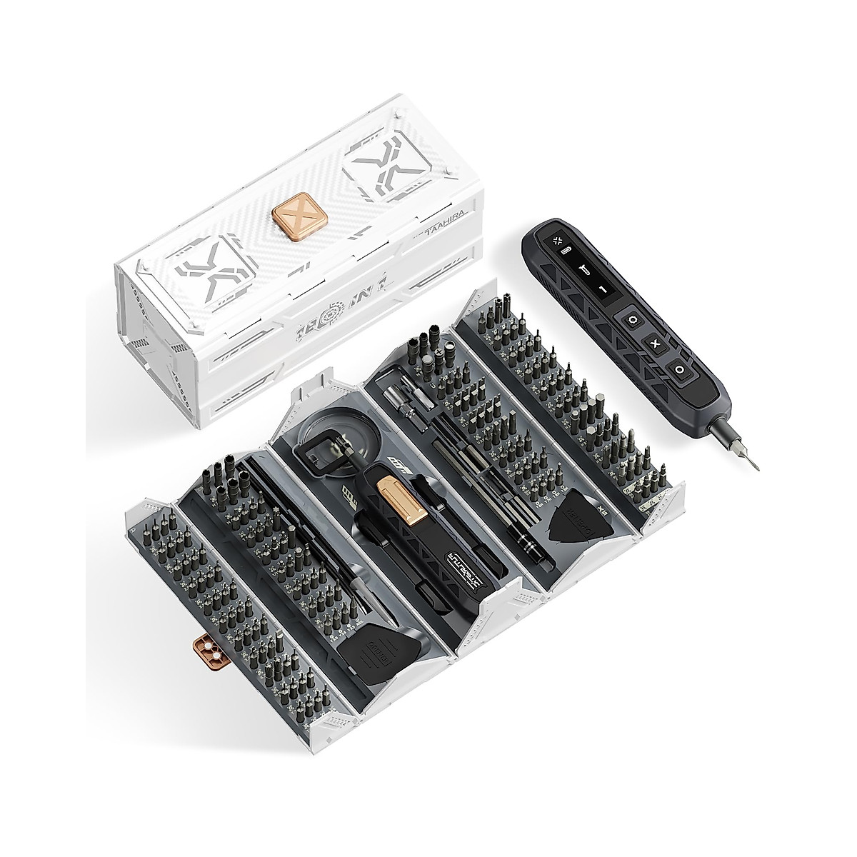 Electric Screwdriver Kit, 181 in 1 Mini Precision Screwdriver Set with 162 Magnetic Bits, 3 Torque Settings, 3.7V Cordless Power Screwdriver Repair Tool for Phone Camera Laptop Watch