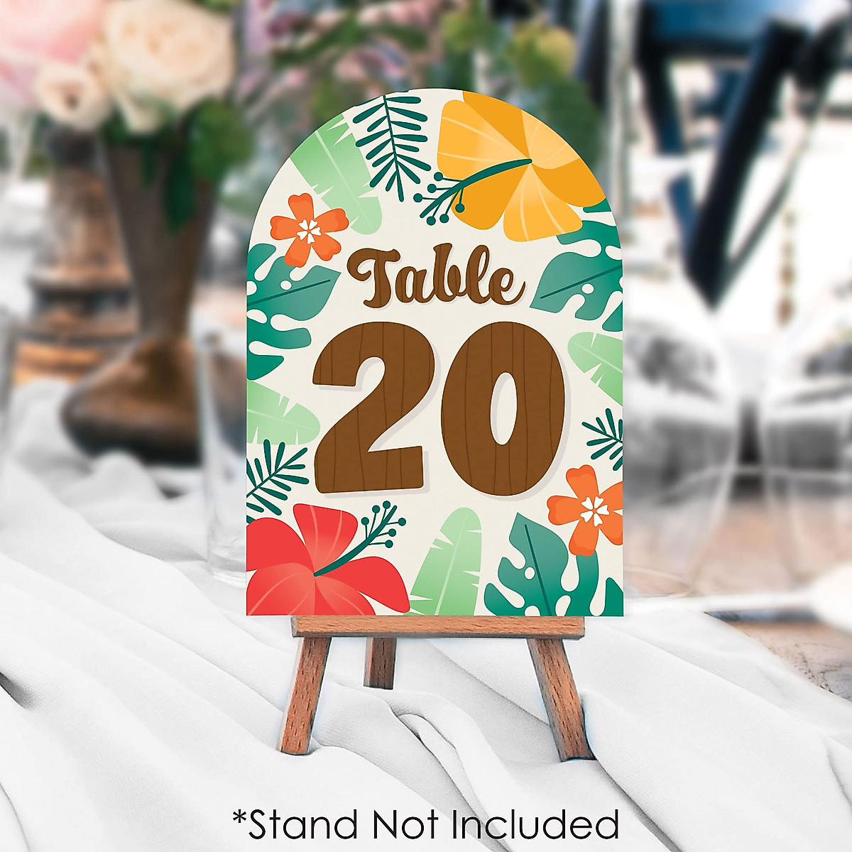 Big Dot of Happiness Tropical Luau - Hawaiian Beach Party Double-Sided 5 x 7 inches Cards - Table Numbers - 1-20