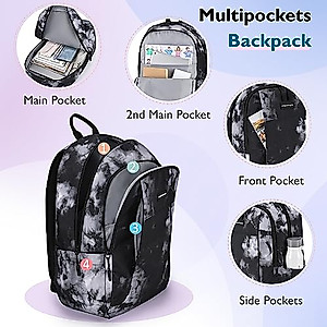 mommore Lightweight School Backpack Large Book Bag for Middle School Water Resistant Schoolbag Travel Backpacks for Girls, Boys