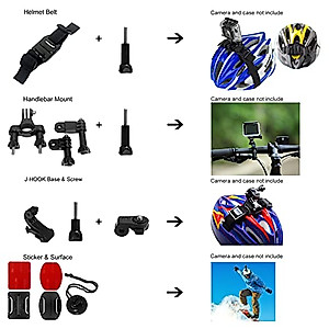Action Camera Accessories Kit for GoPro Hero 10 9 8 Max 7 6 5 4 3 GoPro Session 5 Fusion Silver Black Insta360 SJCAM SJ4000 Xiaomi Yi 4K APEMAN DBPOWER Campark OSMO EK5000 EK7000