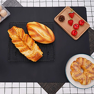 Gartful Silicone Mats for Kitchen Counter, Thicker 0.06", 25 x 17 inches Multipurpose Table Mat, Silicone Pad Desk Work Mat, Nonstick Nonskid Heat-Resistant Pad, Placemat, Black