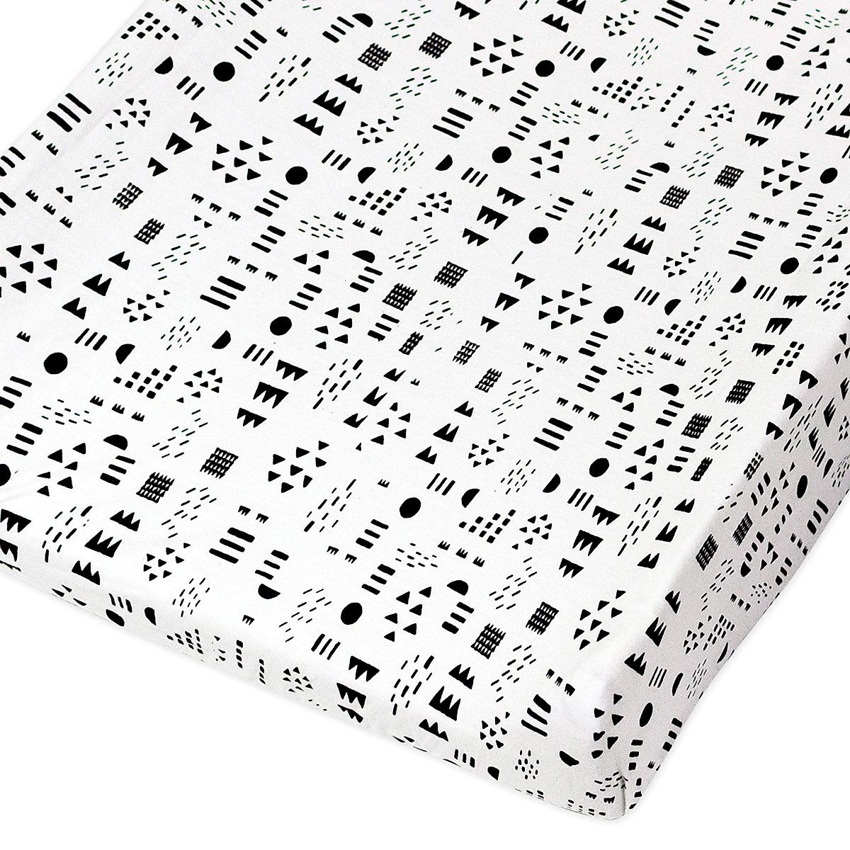 HonestBaby Organic Cotton Changing Pad Covers (Set of Two), Pattern Play/Heather Gray, One Size