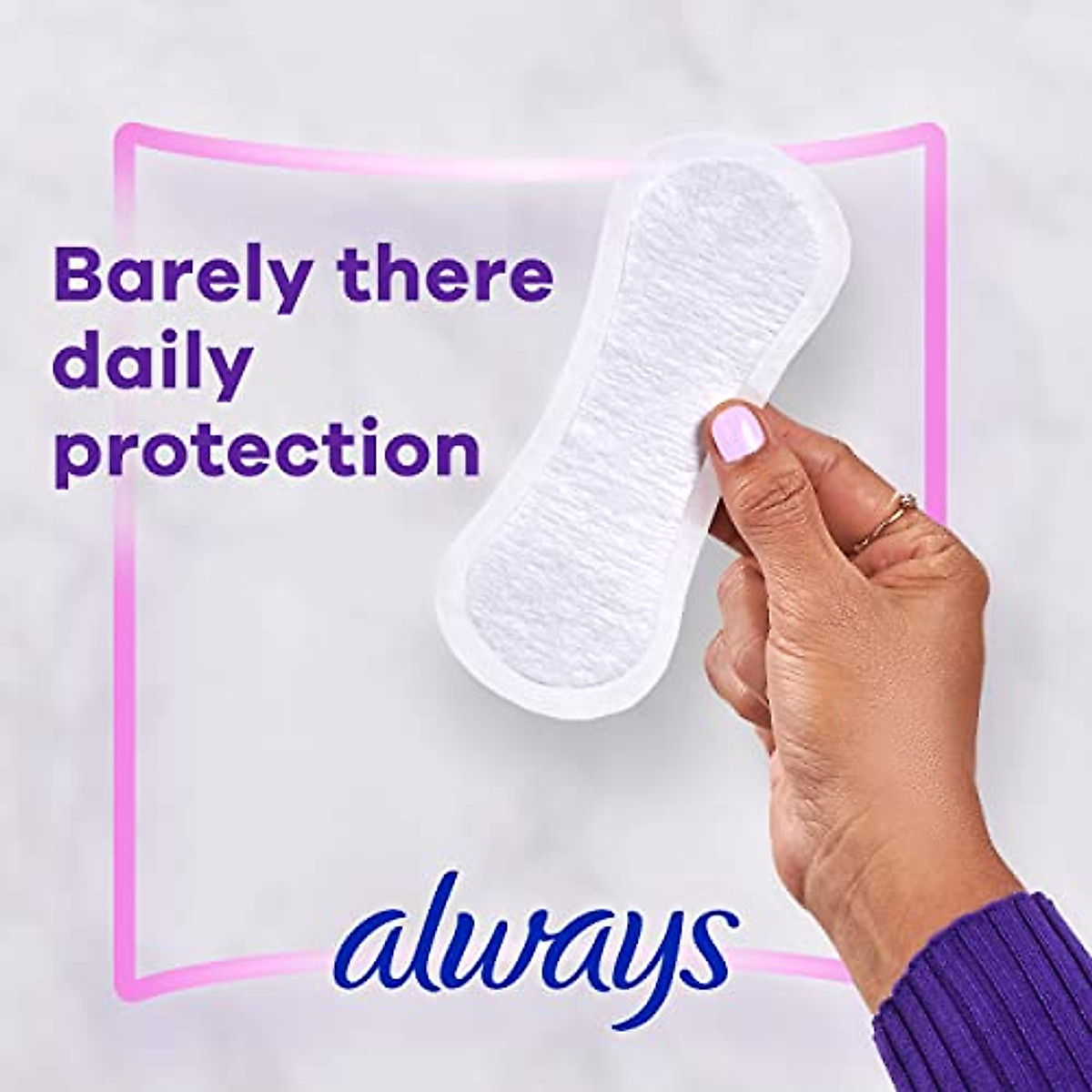 Always Thin Daily Panty Liners For Women, Light Absorbency, Unscented, 162 Count