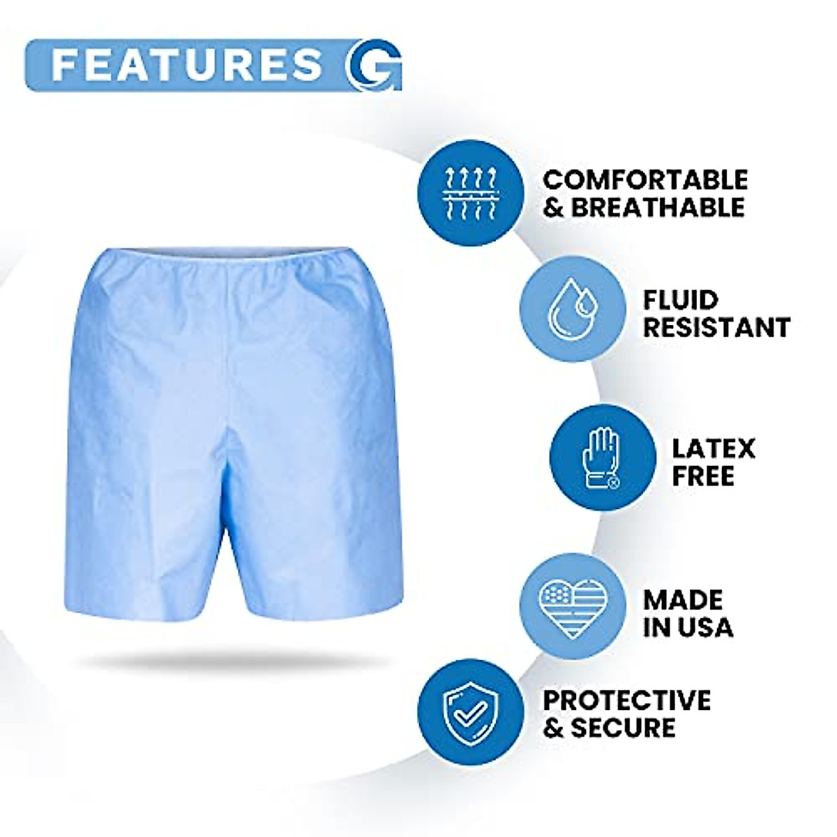 Disposable Medical Exam Shorts - 50 pcs - Sz: Large