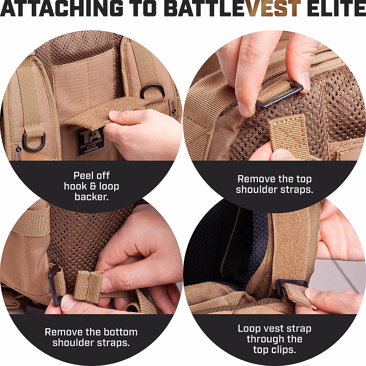 BattlePack Elite | Standalone and Tactical Vest Backpack | Combat Veteran Owned Company | 1 Day Assault Pack | Outdoors Pack