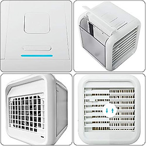 Portable Air Conditioner Fan, Spray humidification, 3 in 1 Air Cooler | Humidifier | Purifier,with 3 Speeds 7 Colors LED Light for Home Office Bedroom