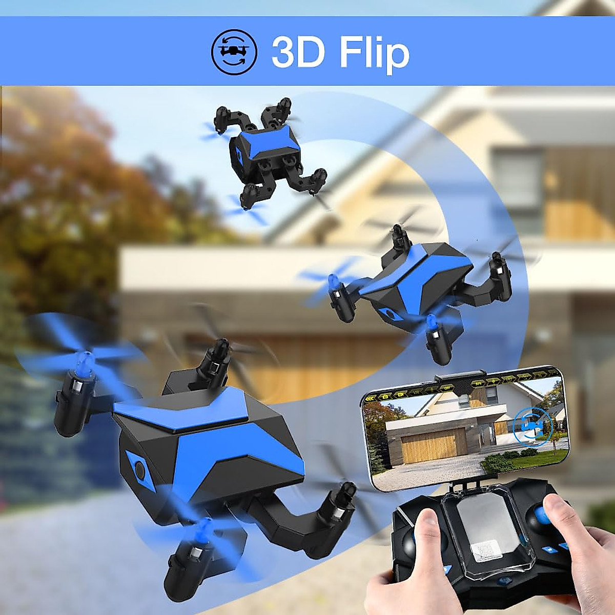 ATTOP Mini Drone for Kids with FPV Camera, Toys Gifts for Boys Girls with Voice Control, 3D Flips, Altitude Hold, Headless Mode, One Key Start, Trajectory Flight, RC Quadcopter Foldable Kids Drone