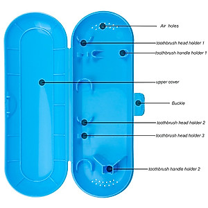 Nincha Portable Replacement Plastic Electric Toothbrush Travel Case for Oral-B Pro Series (Blue)