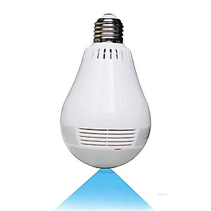 COSULAN Wireless 360 Panoramic Bulb Camera Security Camera Light Bulb - WiFi Surveillance IP Camera Lamp - 3D VR Display, Motion Detection, Floodlight and IR Night Vision, Alert Events, V380 App/P8