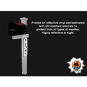 Curb N Sign Mailbox Numbers Plaques - Made of Aluminum Composite Material - Super Reflective Mailbox Numbers for Outside - Customized Mailbox Number Plaque - Pre-Drilled - Versatile Usage (American flag)