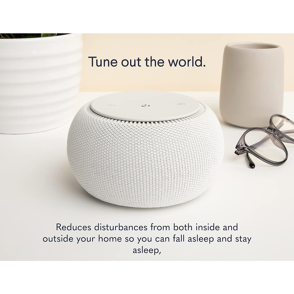 SNOOZ Pro - Smart White Noise Machine & Travel Case - Real Fan Inside, Non-Looping White Noise, Adjustable Tone & Volume - App-Based Remote Control & Sleep Timer (Cotton)