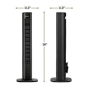 HOLMES 36" Smart WI-FI Connected Tower Fan, Alexa Fan, Voice Control, Oscillation, Digital Control Panel, Remote Control, 3 Speed Settings, 3 Modes, 15-Hour Auto-Shut Off Timer, Black Finish