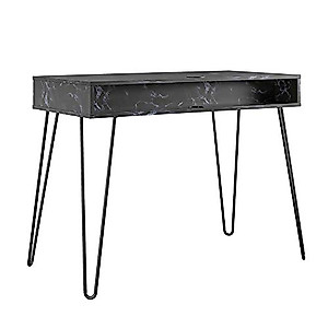 Novogratz Athena Computer Storage, Black Marble Desk