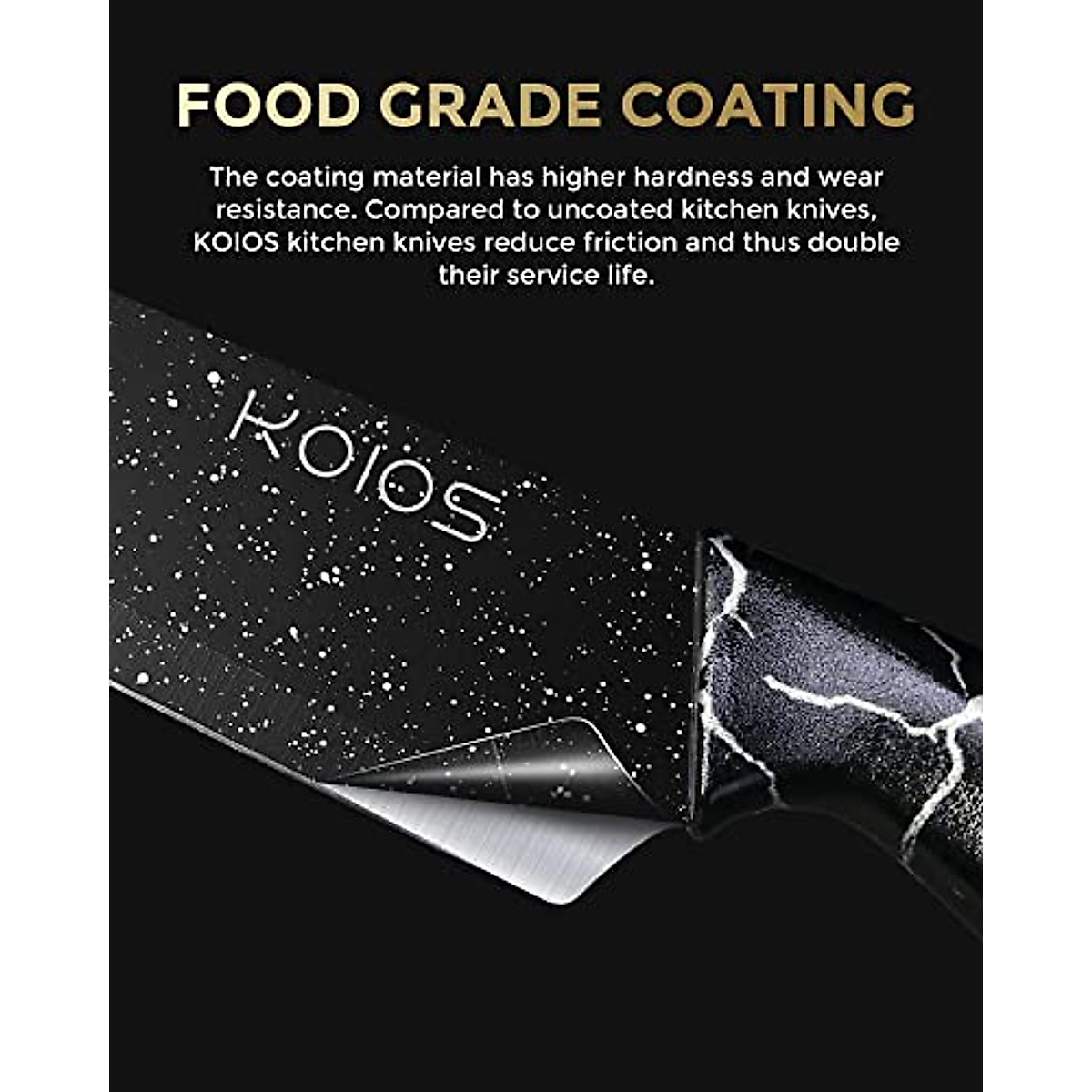 Knife Set, 16 Pcs Kitchen Knife Set, Sharp Stainless Steel Chef Knife Set with Acrylic Stand, Nonstick Knife Sets for Kitchen with Block - 6 Serrated Steak Knives, Scissors, Sharpening Steel, Black