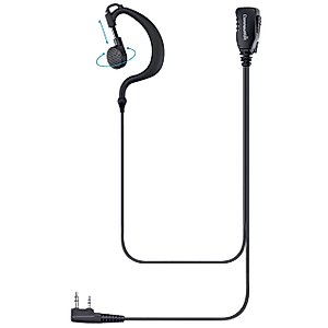 commountain Walkie Talkies Earpiece with Mic Compatible for Baofeng Radio BF-F8HP UV-82 UV-82HP UV-82C UV-5R UV-5X3 and Kenwood TK NX SAMCOM BTECH Retevis Radios, G-Shape Earhook Headset, 2 Pin Style