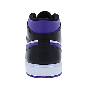 Nike Women's WMNS Air Jordan 1 Mid Trainers, Black Dark Iris White, 11.5 Men