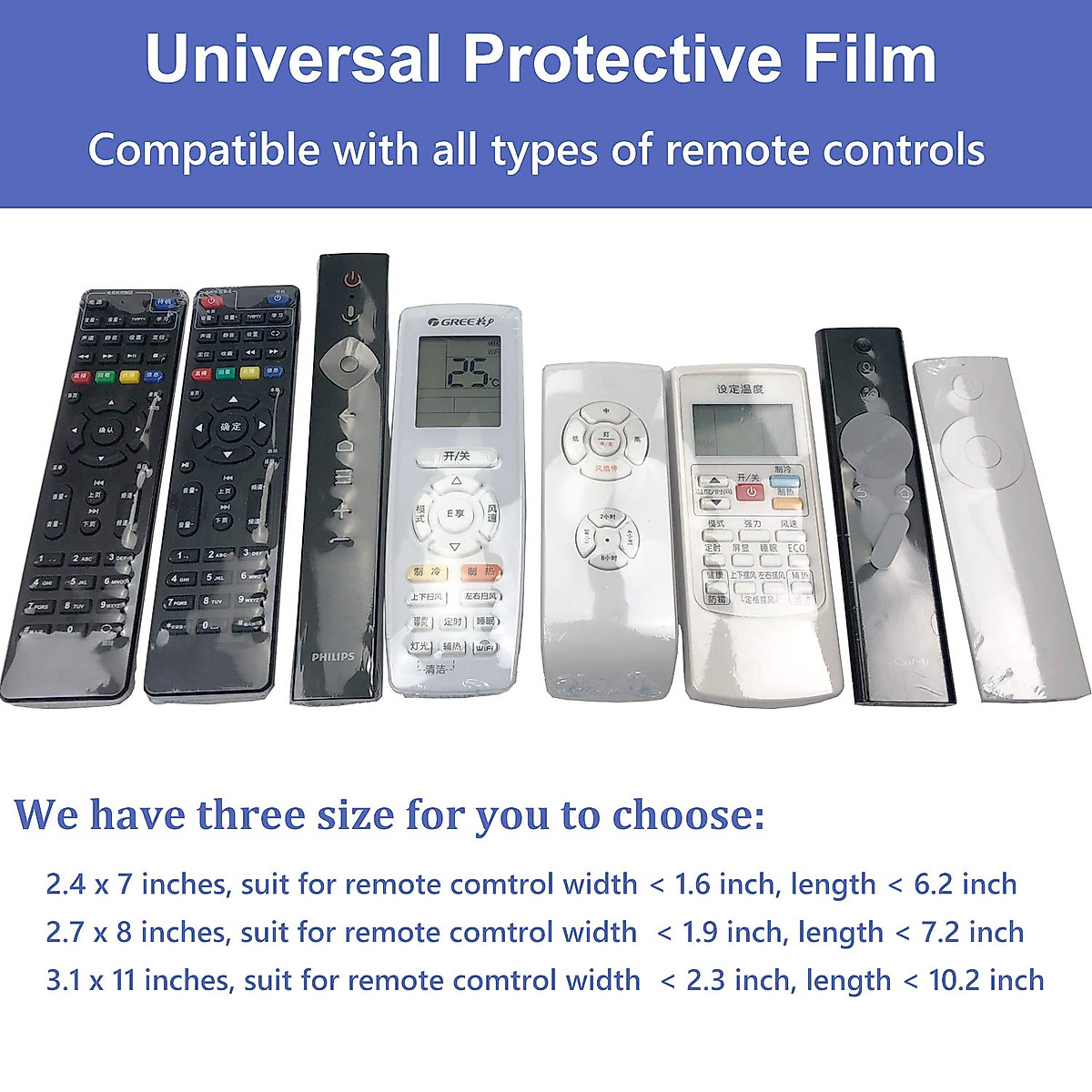 Morepack Remote Control Shrink Wrap Bags,2.7x8 Inches 100Pcs Remote Control Cover Protector,Dustproof and Waterproof