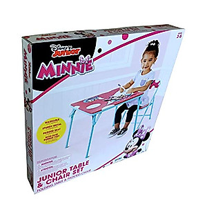 Jakks Pacific Minnie Jr Activity Table Set with One Chairs ,Teal and Red