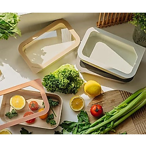 Neoflam 2 Set FIKA One Kitchen Porcelain Ceramic Food Container with Glass Lid, Microwave, Oven, Dishwasher Safe Storage, Home Deco (1500ml / 1.59qt / 6.25 cups)