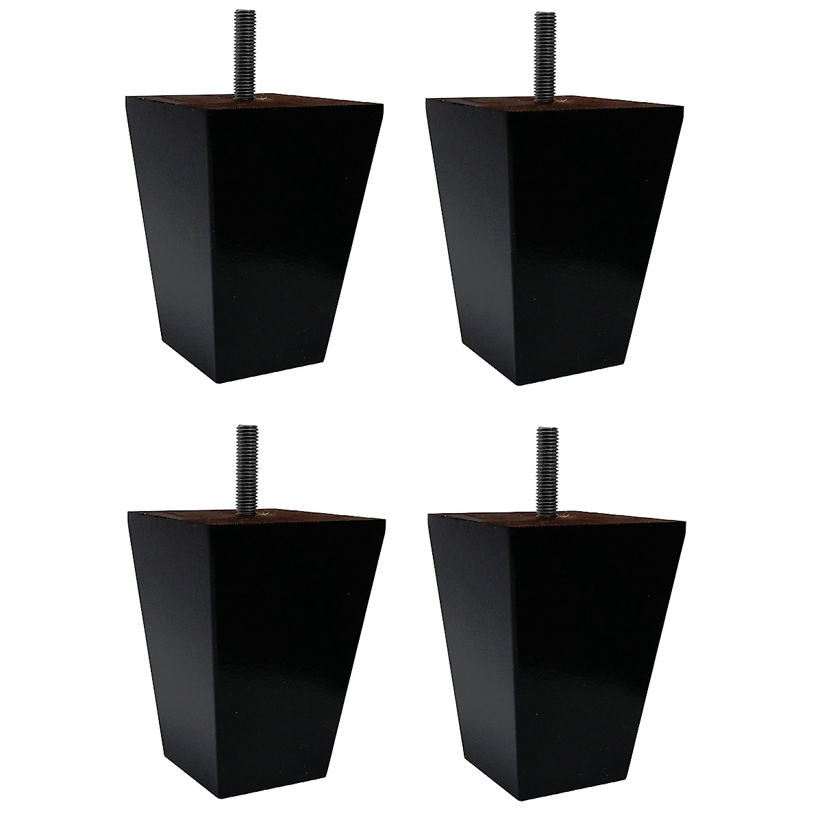 Elegent Upholstery 4 1/2" Espresso Dark Wood Tapered Sofa/Chair/Ottoman Legs [5/16" Bolt] - Set of 4