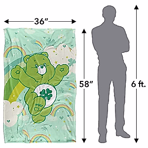 Care Bears Blanket, 36"x58" Shamrocks and Rainbows Silky Touch Super Soft Throw Blanket