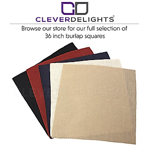 CleverDelights 36 Inch Burlap Squares - 4 Pack - Premium Jute Burlap Fabric - Finished Edges - 36" x 36"