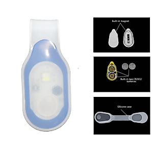 2pcs Hands Free LED Flashlight Clip on Flashlight Mini Safety Nursing Night Lights for Outdoor Sports Pink z1 z1