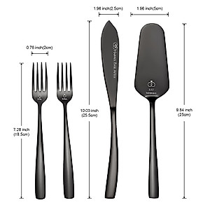 AW BRIDAL Black Wedding Cake Knife and Cutter Set with Forks, Mr and Mrs Cake Cutting Set Pie Pastry Servers for Engagement Anniversary Wedding Bridal Shower Gifts