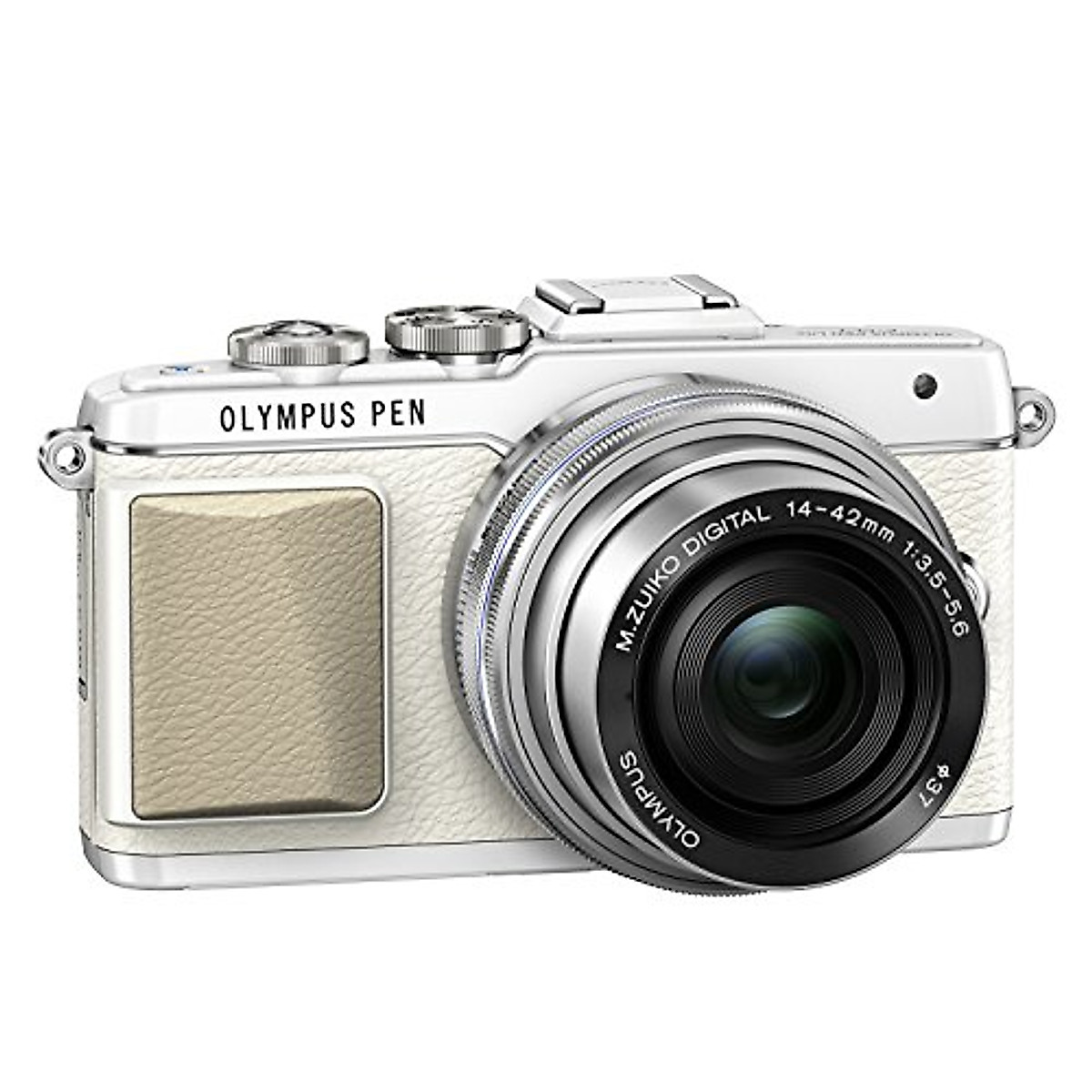 Olympus PEN Lite E-PL7 (White) with 14-42mm F3.5-6.3 EZ Lens (Silver) - International Version (No Warranty)