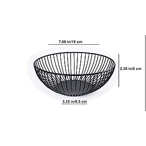Fanduo Metal Wire Fruit Basket -Kitchen Countertop small bowl for Bread, fruit,Snacks, Households Items Storage, Black
