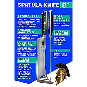 Dalstrong Spatula Knife Hybrid Utensil - 8 inch - Gladiator Series Elite - High Carbon German Steel Kitchen Knife - G10 Handle - Multi-Purpose - BBQ, Chop, Slice, Grill, Flip - Sheath - NSF Certified