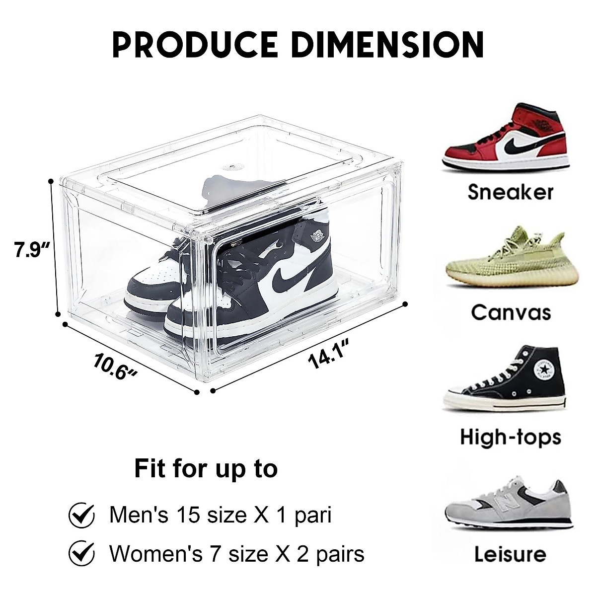MMBABY 12 Pack Shoe Storage Box Collapsible Shoe Box Clear Plastic Stackable Shoe Organizer Shoe Cabinet