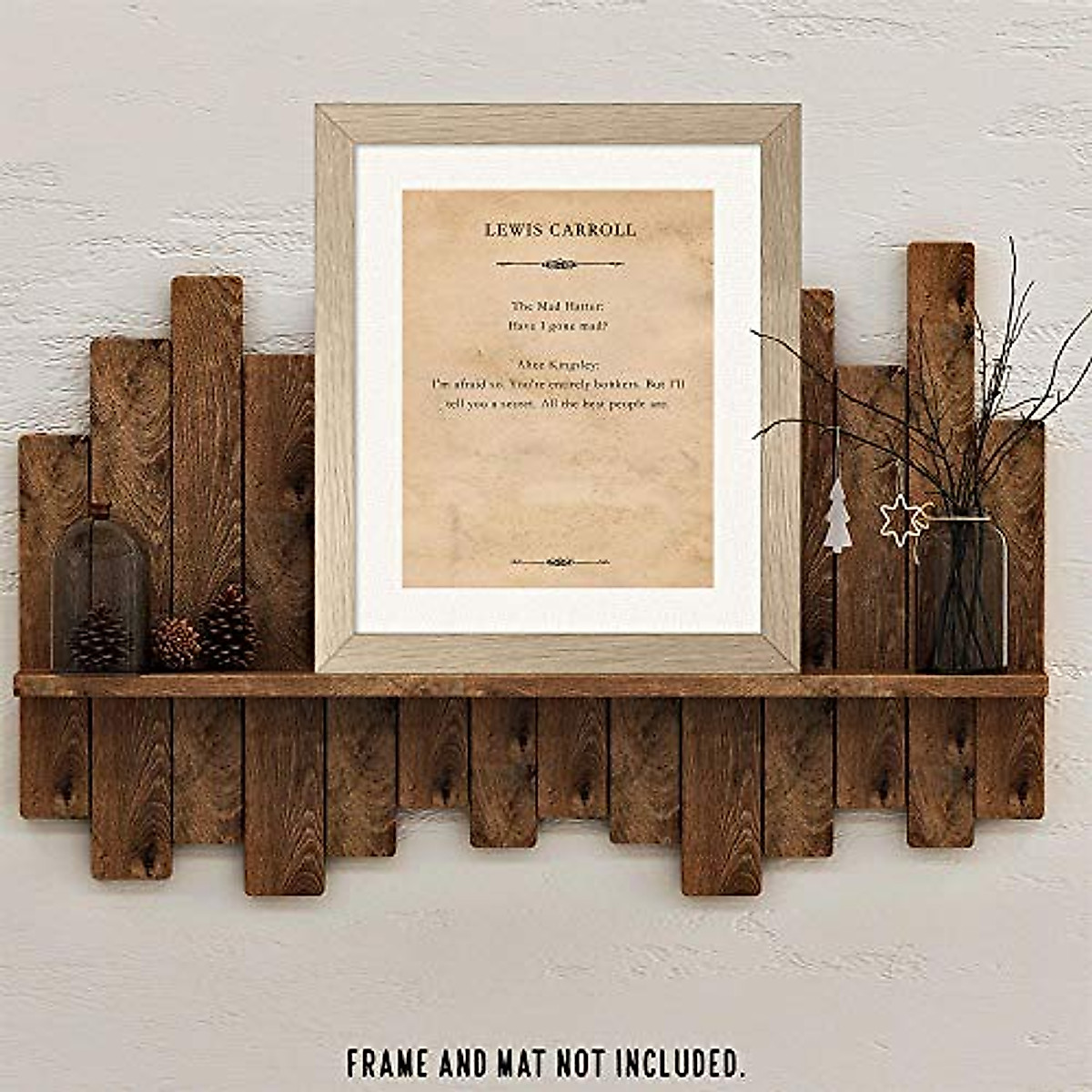 Lewis Carroll Alice in Wonderland Mad Hatter Quote Print, 1 (11x14) Unframed Typography Book Page Photos, Wall Art Decor Gifts Under 15 for Home Office Man Cave School Student Teacher Literary Fan