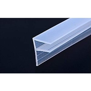 10 Ft ( Feet ) Glass Shower Door Seal Strip, Frameless Weatherproof Shower Door Seal Strip Silicone Rubber Sweep for 1/4 inch Glass , Clear (1/4 inch(6mm), F-Type)