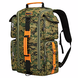 WITZMAN Digital Camo Backpack for Men Carry On Backpack Duffel Bag Large Capacity Laptop Backpack 17 Inch (6695 Camo Green)