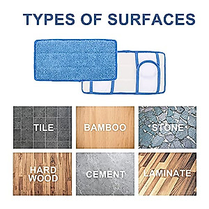 Reusable Pads Compatible with Swiffer Sweeper & All 10-12 Inch Flat Mop, Wet Dry Cleaning Pads for All Hard-Floor, Reusable & Washable Sweeper Refills - 2pack