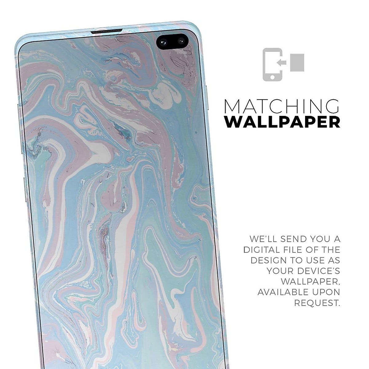 DesignSkinz Marbleized Pink and Blue Soft v3 Protective Vinyl Decal Wrap Skin Cover Compatible with The Samsung Galaxy S20 (Screen Trim & Back Glass Skin)
